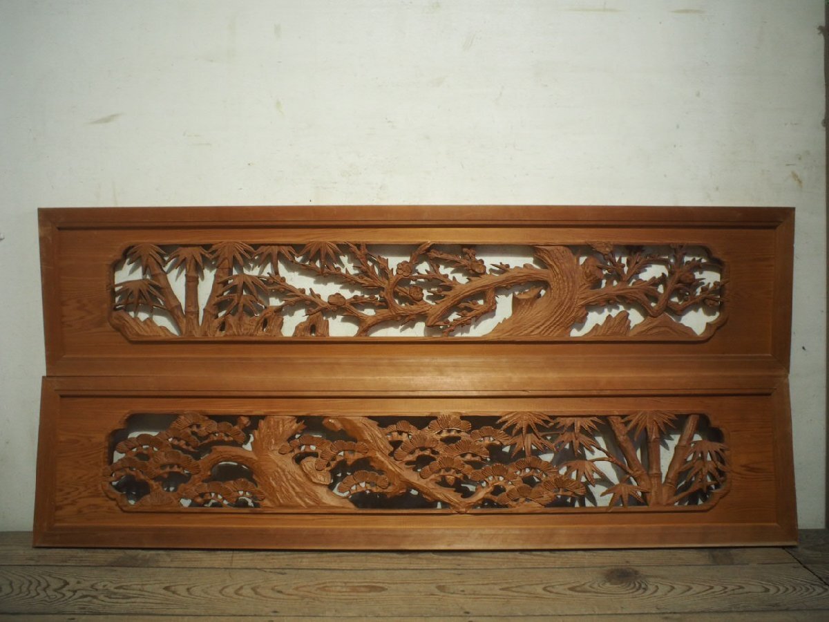 Yahoo!オークション - タK0503 【H38 5cm×W171 5cm】×2枚 木彫りデザ...