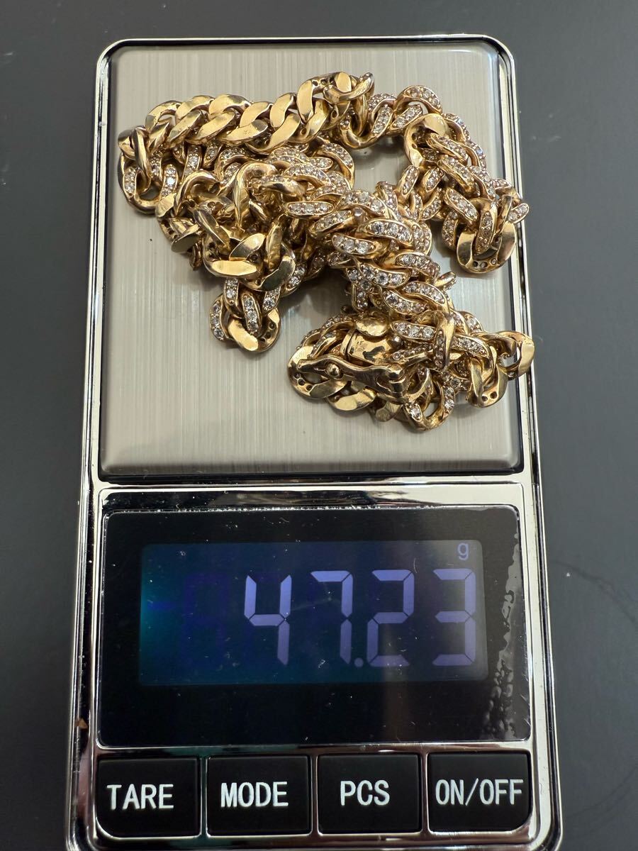 Yahoo!オークション - アヴァランチ K10 CZ ネックレス 約45cm 47.2g ...