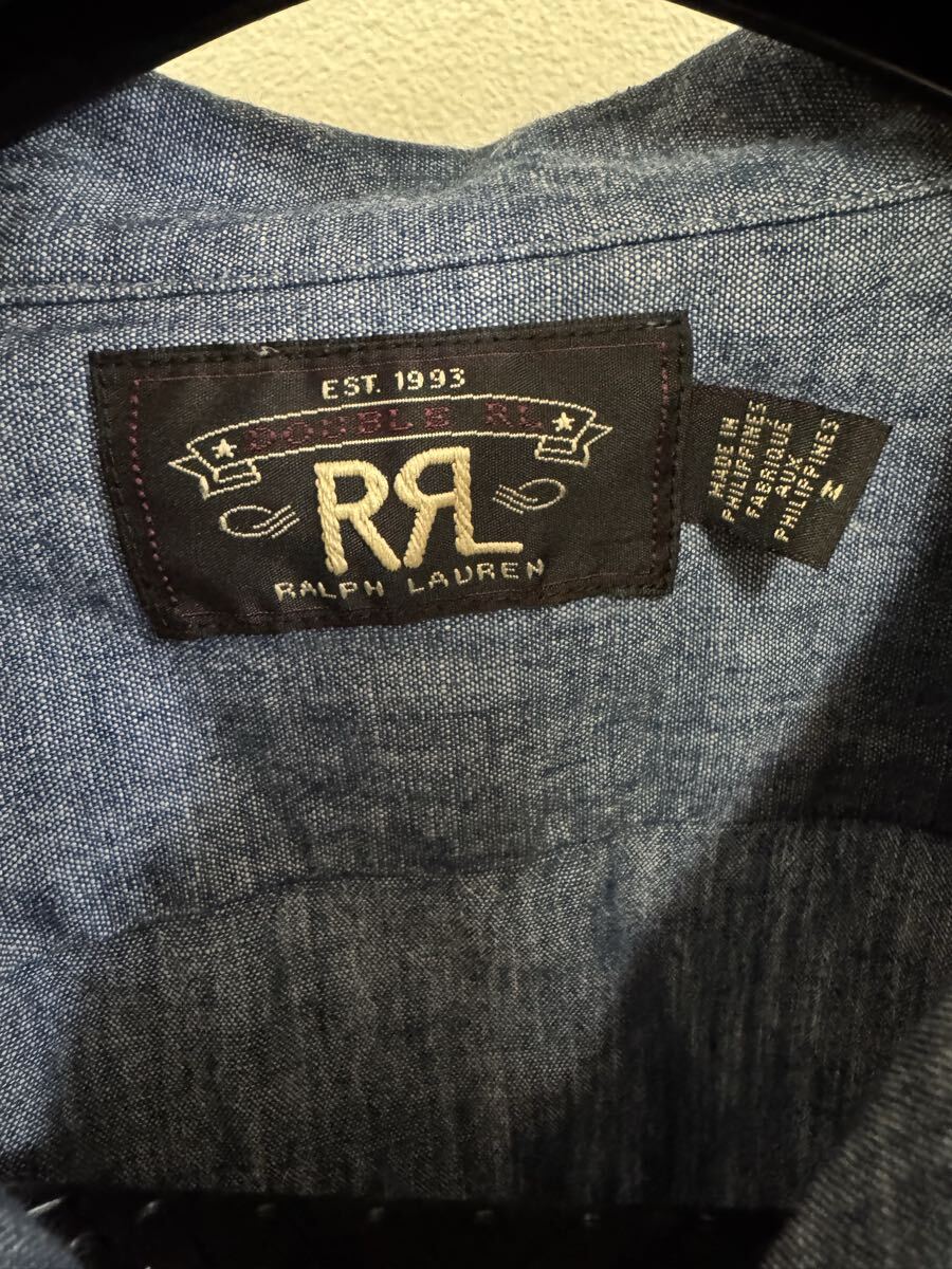 Yahoo!オークション - RRL／インディゴ シャンブレー ワークシャツ／US...