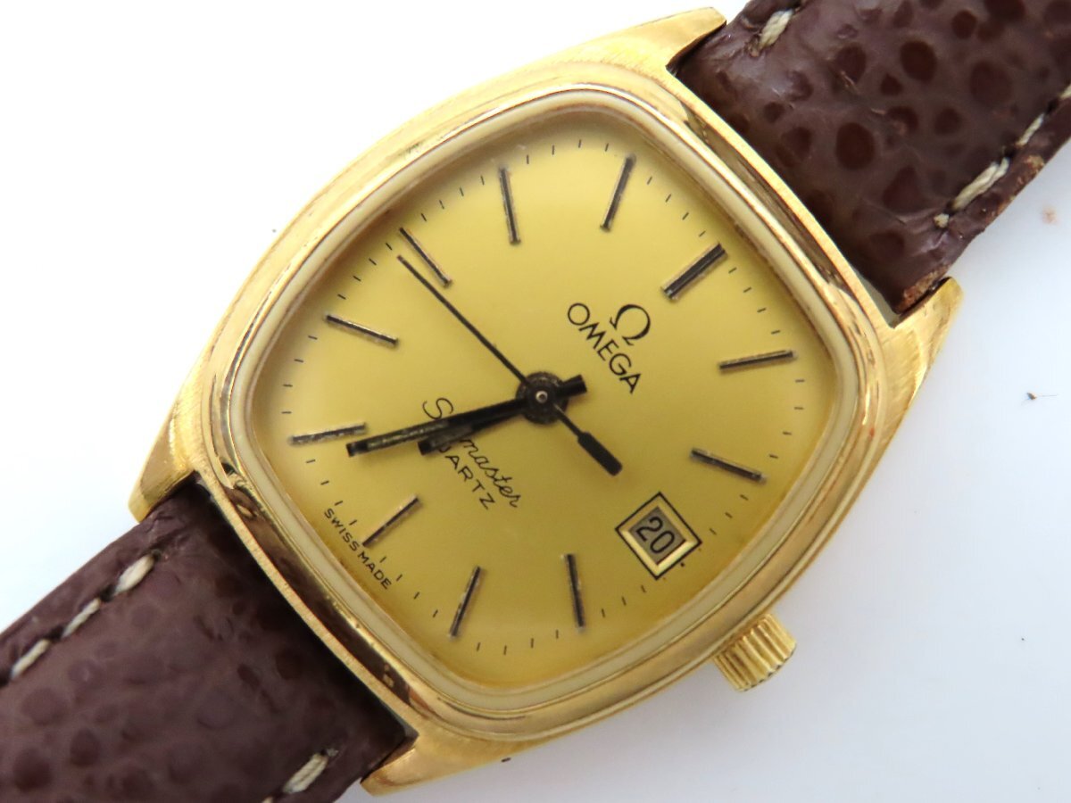 Yahoo!オークション - 1円 オメガ 1380 シーマスター GP/革 ゴールド文...