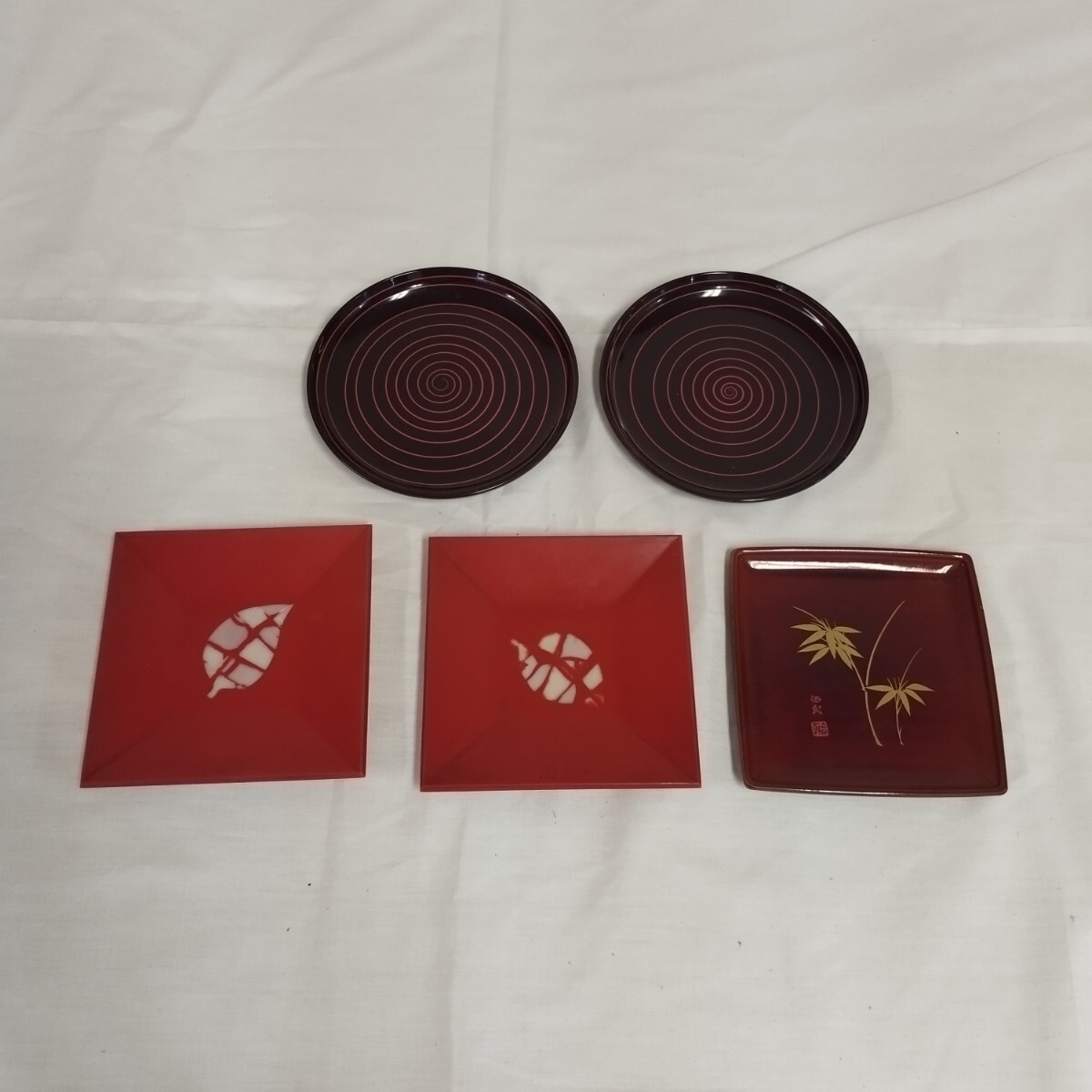 Yahoo!オークション - 0714A 茶托 まとめ 大量 漆器 木製 竹 漆器 茶器...