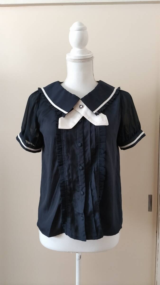Yahoo!オークション - No.2749_アクシーズファム_ネイビーセーラー襟ロ...