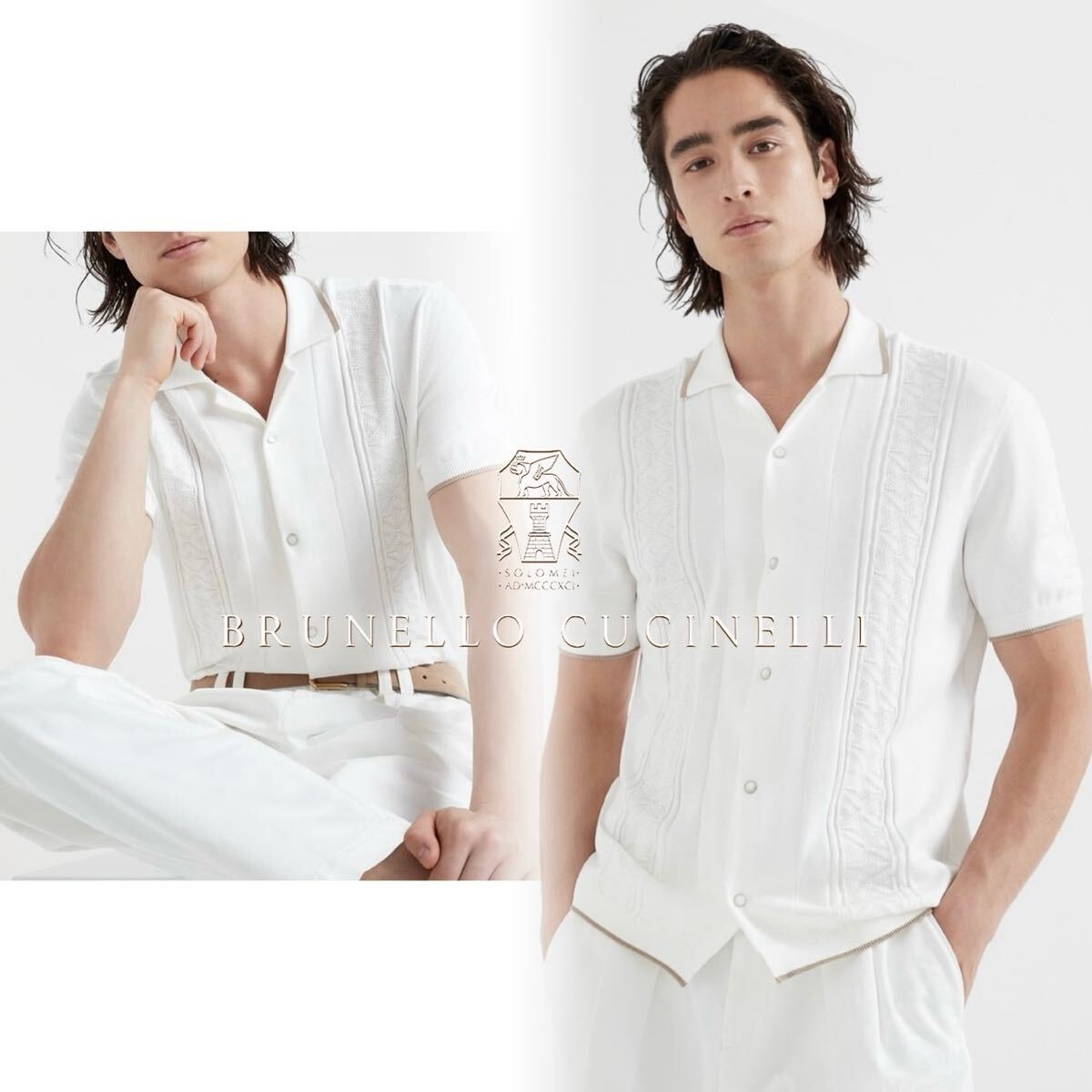 Yahoo!オークション - Q40 未使用 24SS 極上ピュアコットン 半袖シャツ...