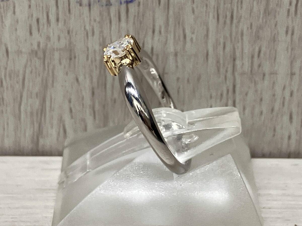 Yahoo!オークション - Pt900 K18 ダイヤモンド0.34ct リング 約12号 3....