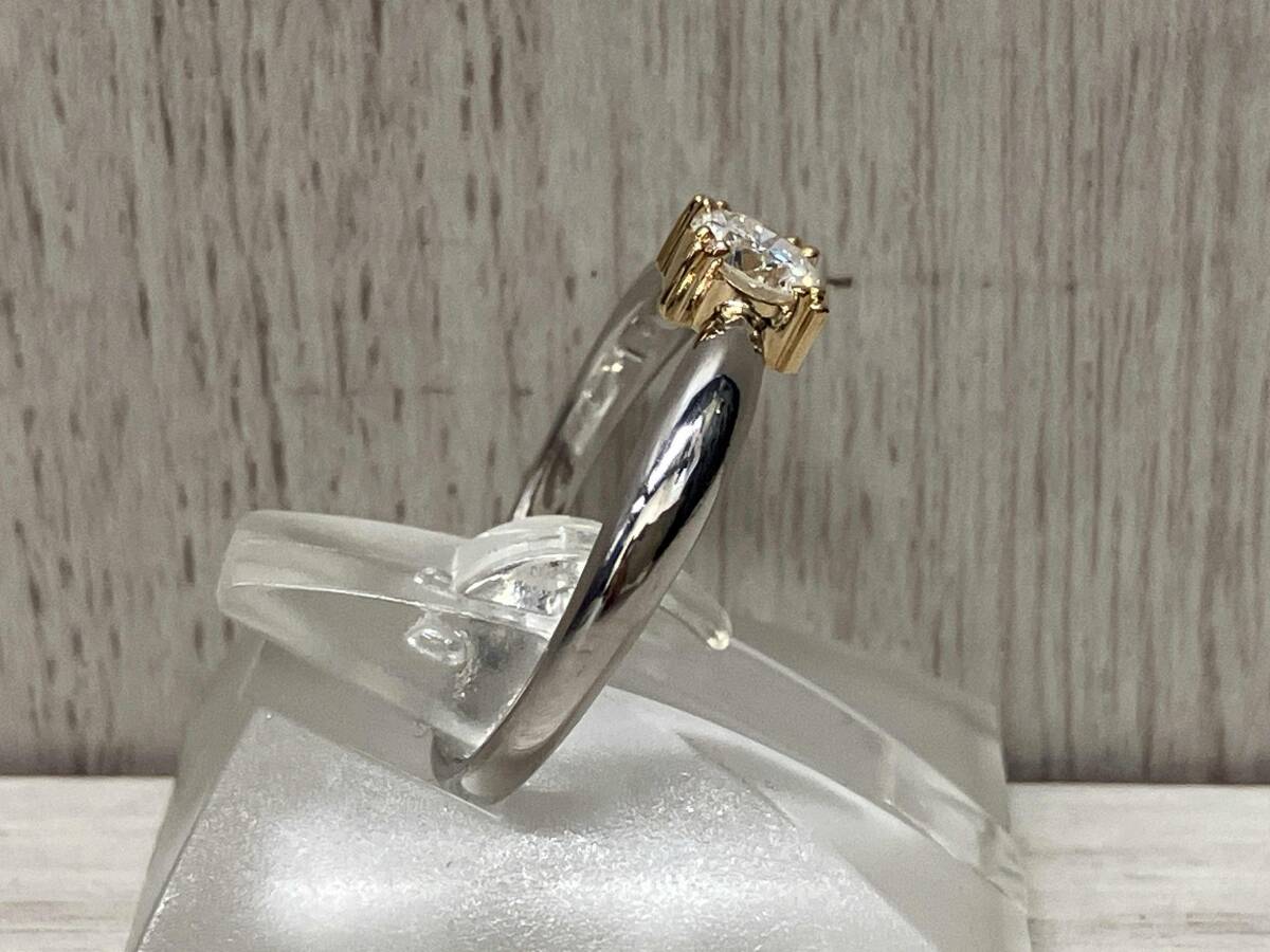 Yahoo!オークション - Pt900 K18 ダイヤモンド0.34ct リング 約12号 3....