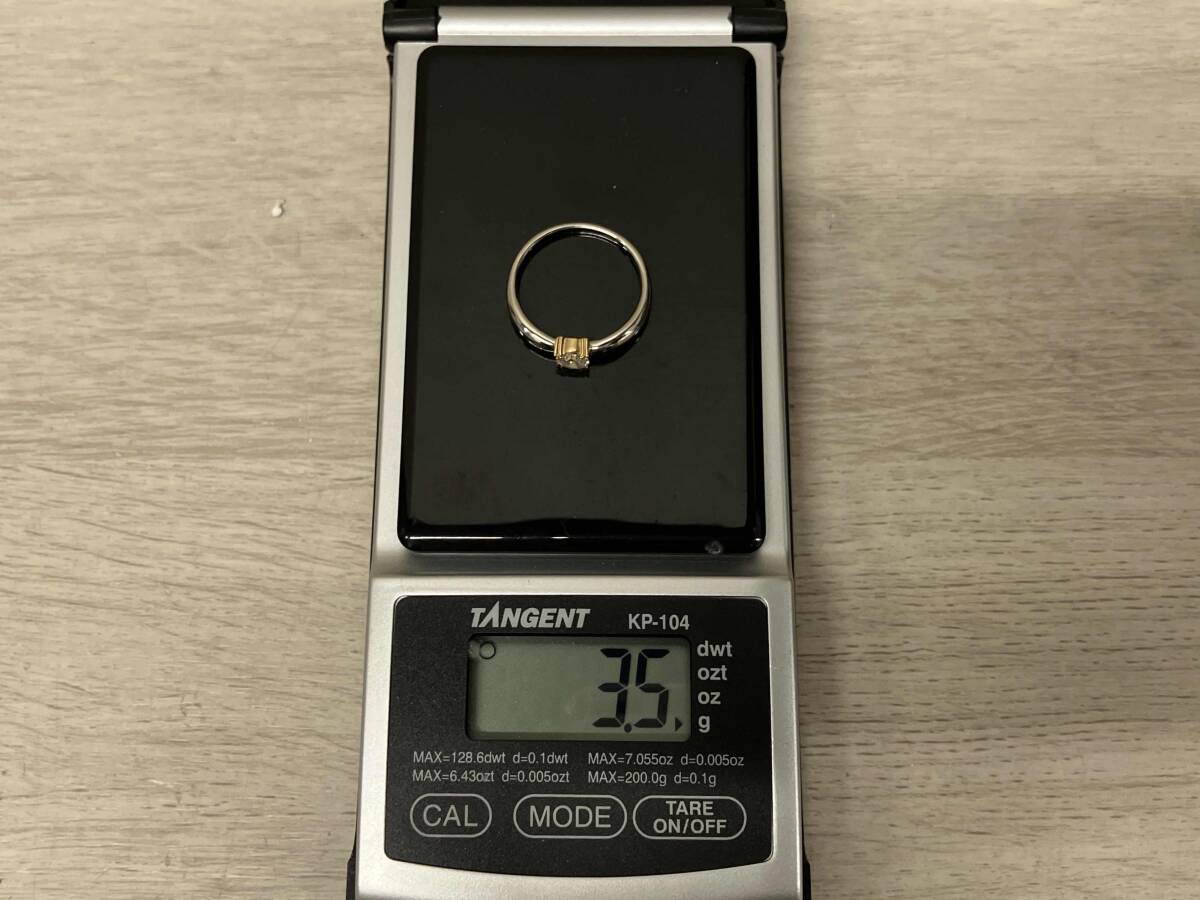 Yahoo!オークション - Pt900 K18 ダイヤモンド0.34ct リング 約12号 3....