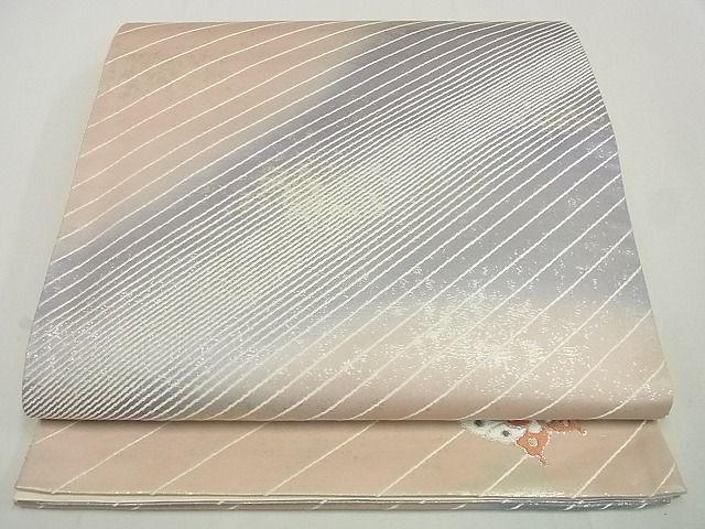 Yahoo!オークション - 平和屋着物 六通太鼓柄袋帯 斜縞 引箔 逸品 ea10...