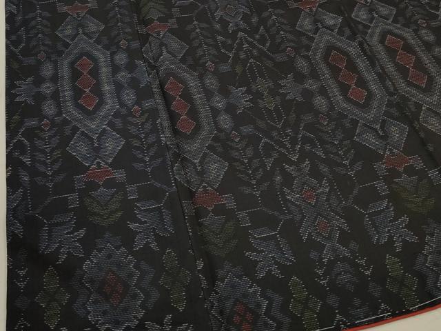 Yahoo!オークション - 平和屋着物 本場大島紬 幾何学花文 正絹 逸品 DA...