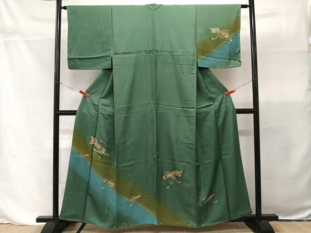 Yahoo!オークション - 平和屋着物 訪問着 器物花文 暈し染め 金銀彩 正...