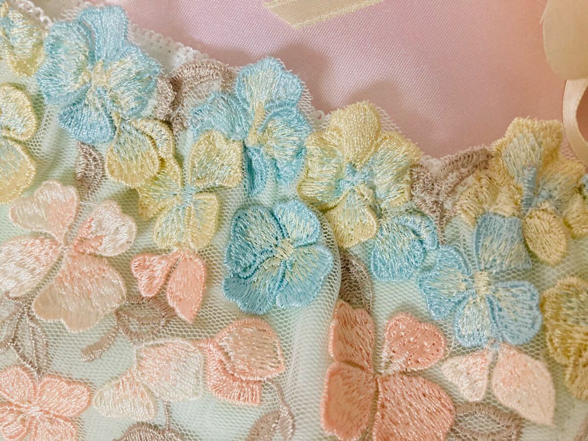 Yahoo!オークション - M-66g 新品 刺繍花モチーフトリコットショーツ ...