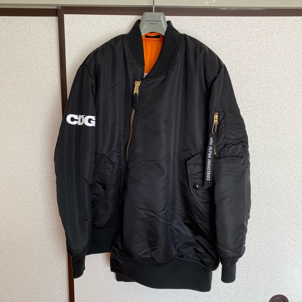 Yahoo!オークション - CDG ALPHA BIAS MA-1 BLACK L
