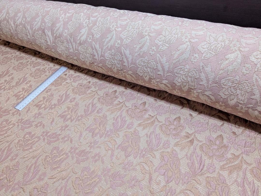 Yahoo!オークション - ピンクゴールド花柄膨れジャガード No.3871