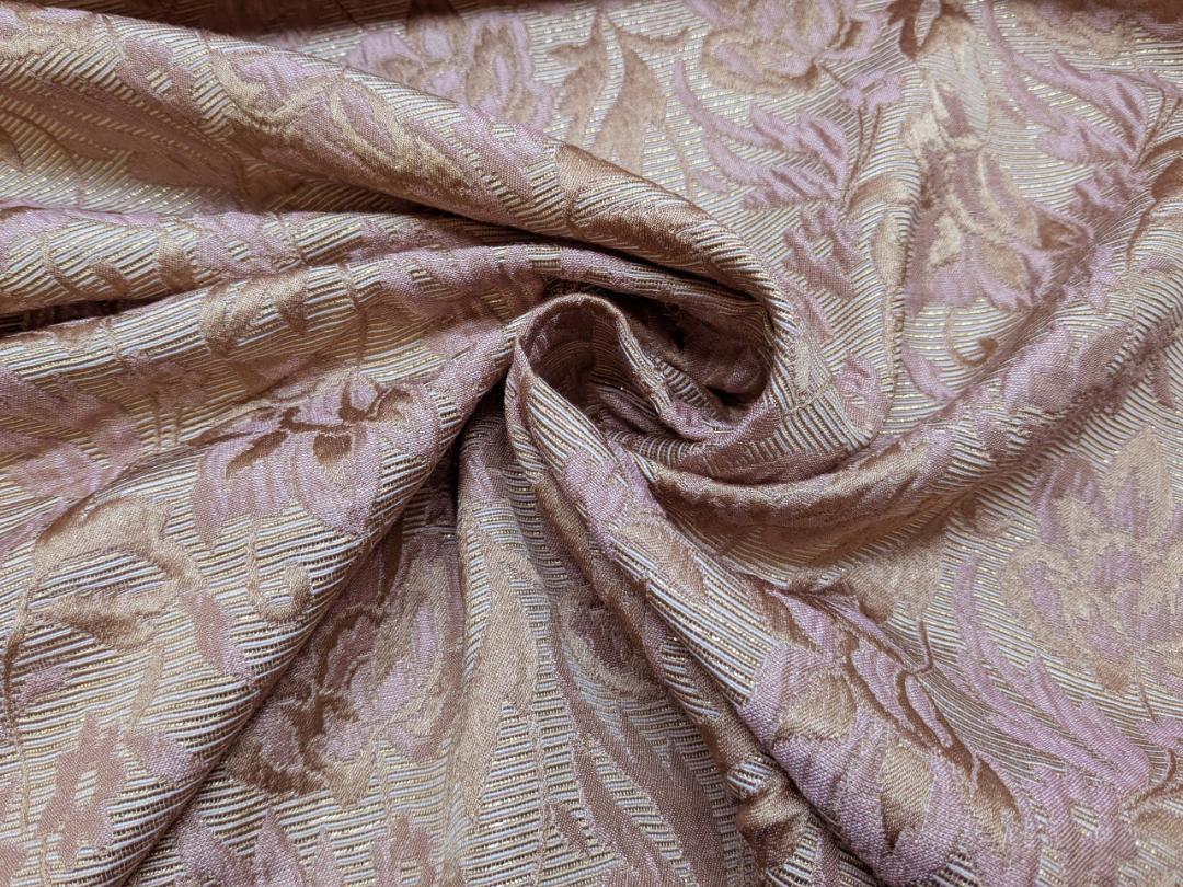 Yahoo!オークション - ピンクゴールド花柄膨れジャガード No.3871