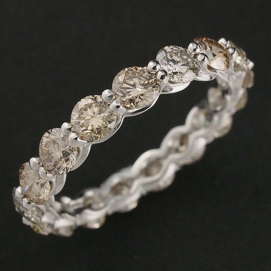 Yahoo!オークション - ダイヤモンド/3.00ct フルエタニティ リング K18...