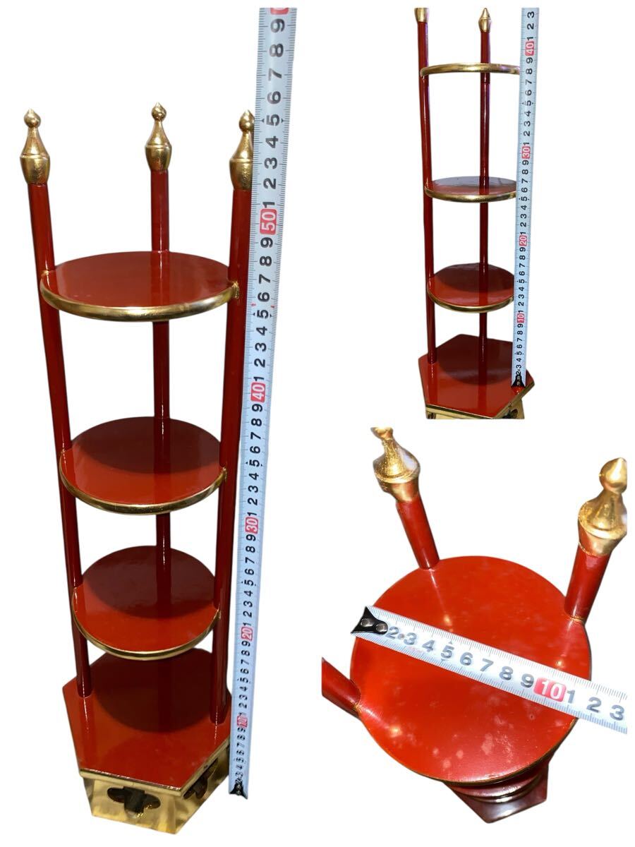 Yahoo!オークション - 管 S724 仏具 香盤段盛 段盛 木製 朱塗 六角形