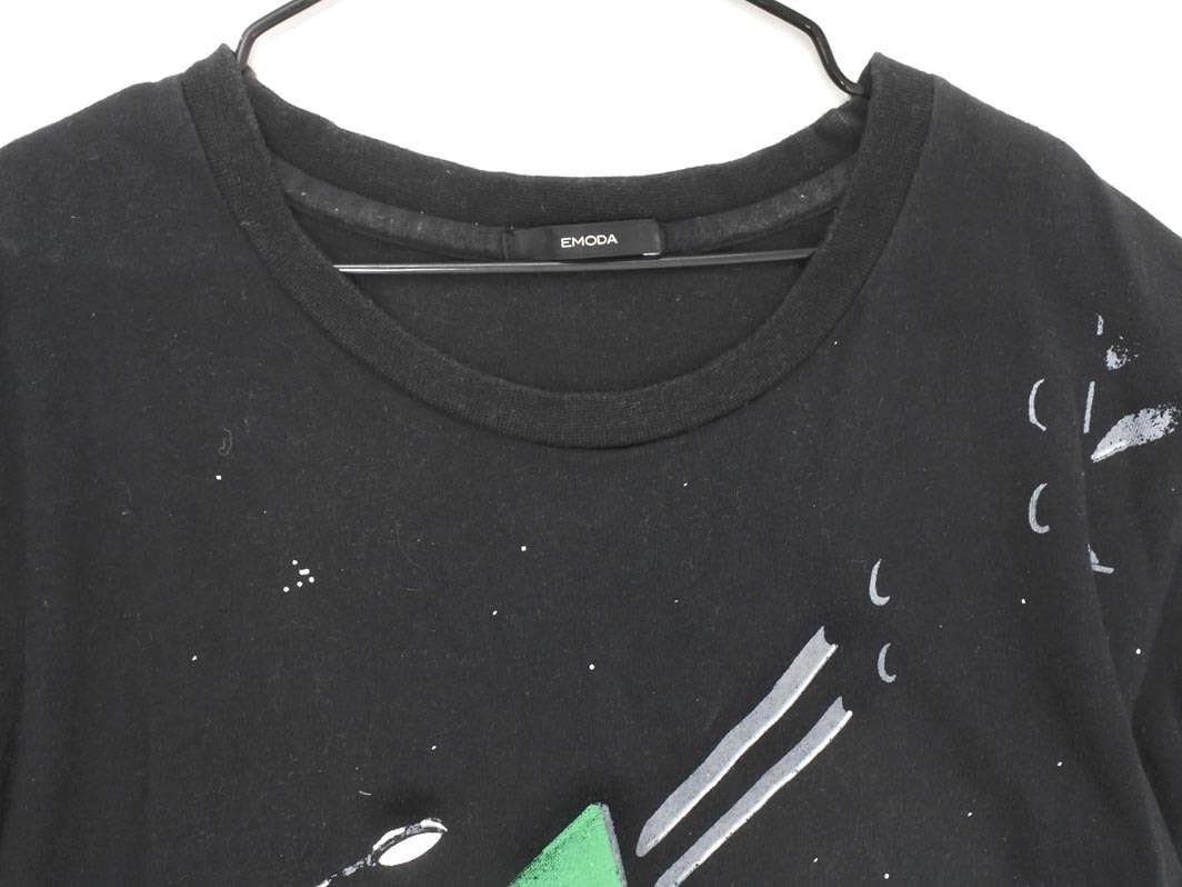 Yahoo!オークション - ネコポスOK EMODA エモダ プリント Tシャツ size...