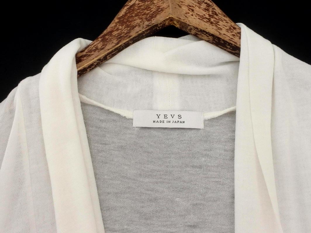 Yahoo!オークション - YEVS イーブス ショール カーディガン 白 fgb5 ...
