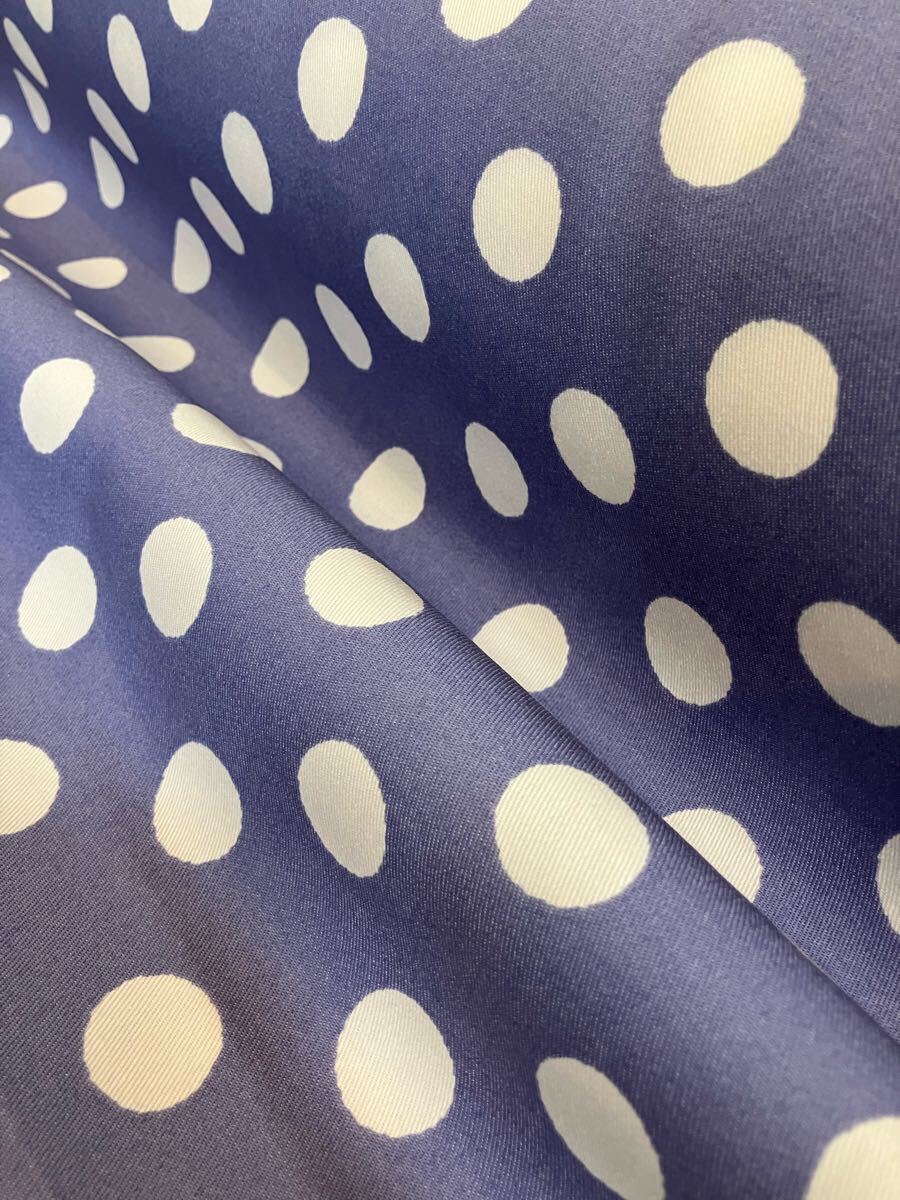 Yahoo!オークション - 2m カラーデニム TCデニム ドットブルー ハギレ ...