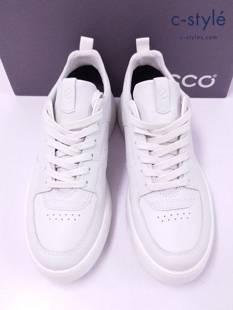 Yahoo!オークション - X594b [人気] ecco エコー スニーカー 24.0cm ホ...