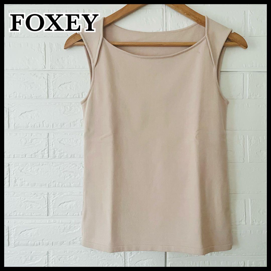 Yahoo!オークション - FOXEY フォクシー ノースリーブ タンクトップ イ...