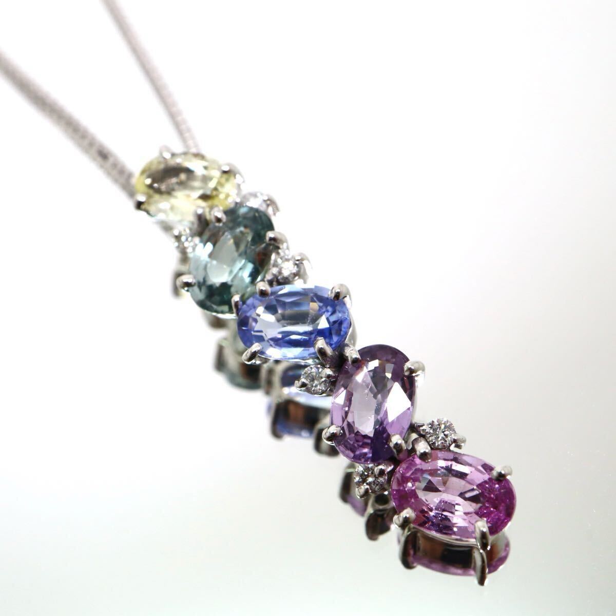 Yahoo!オークション - K18WG 0.09/2.94ct ソ付き 天然ピンクサファイア...