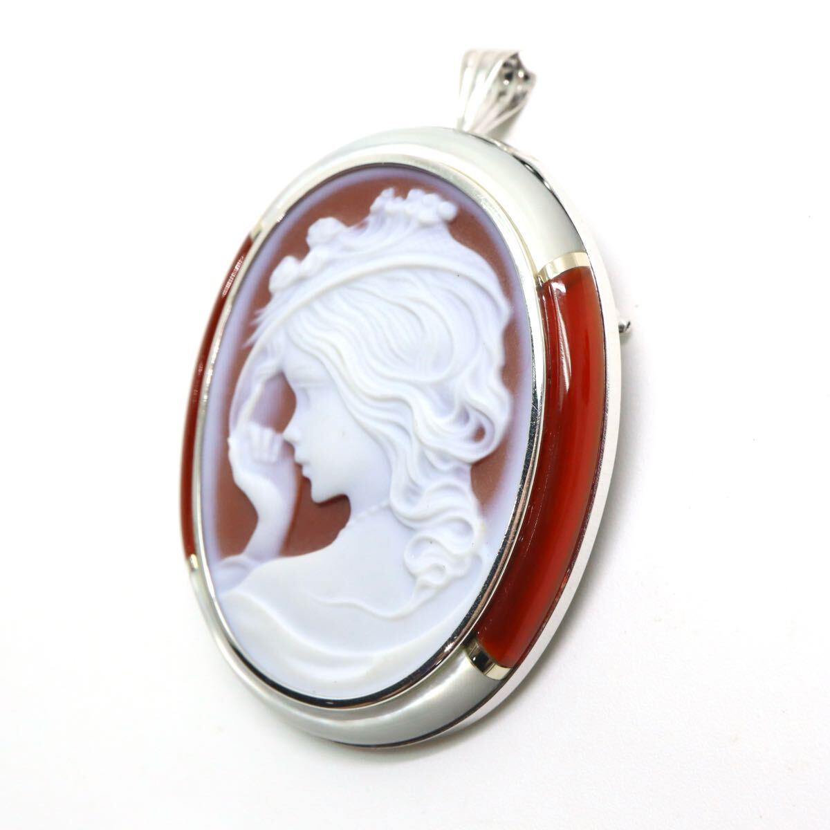 Yahoo!オークション - K14WG カメオペンダントトップ/ブローチ2way U ...