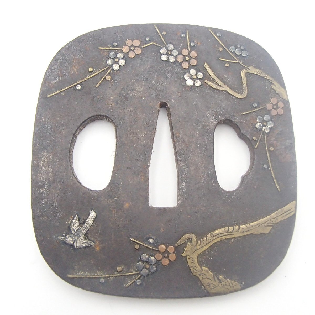 Yahoo!オークション - 刀 鍔 ツバ 象嵌 / 重量 約140.7g / 武具 刀装...