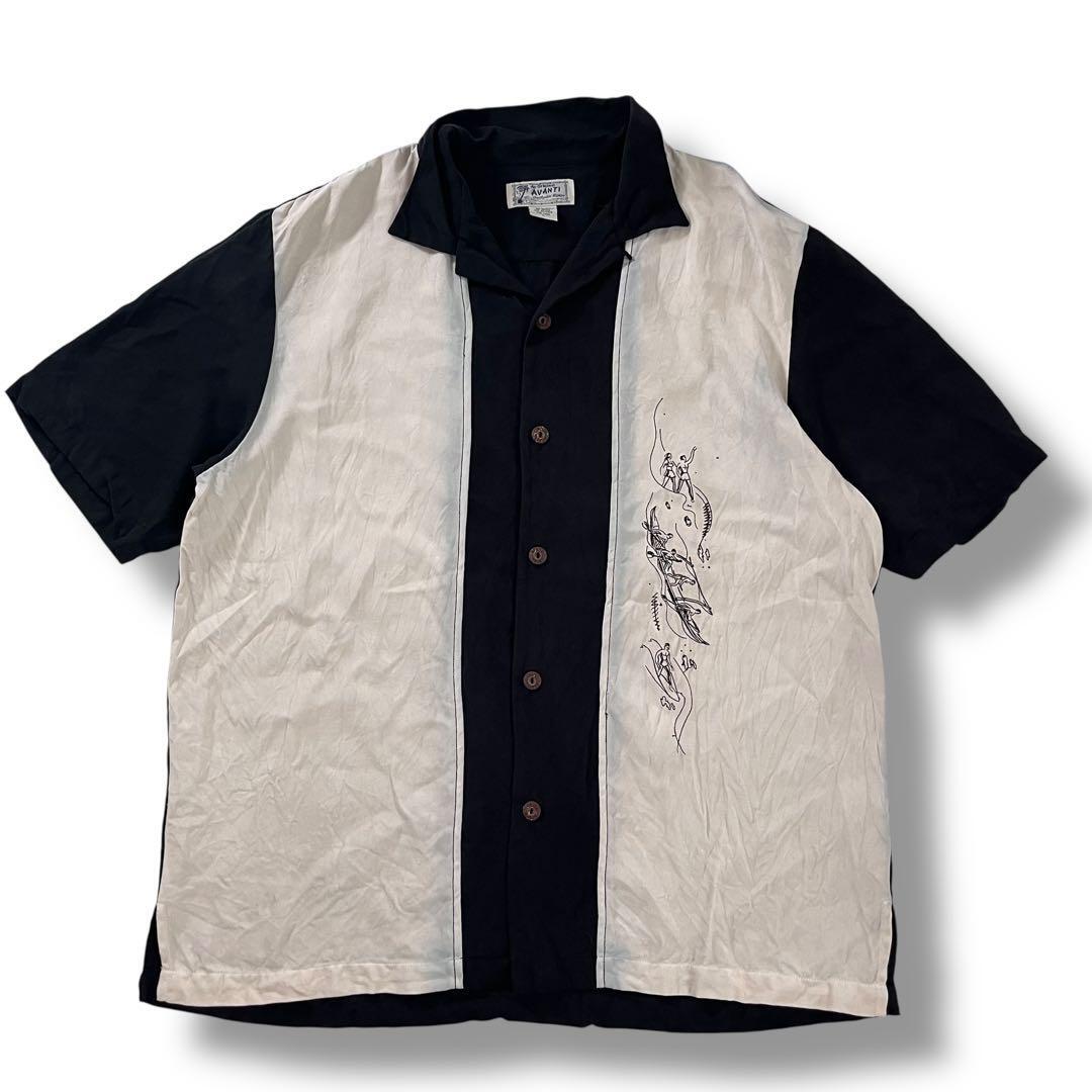 Yahoo!オークション - 90s キューバシャツ シルク オープンカラーシャ...