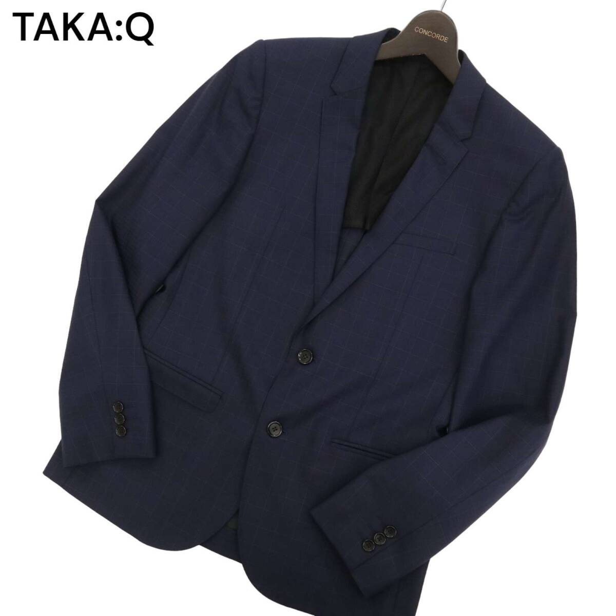 Yahoo!オークション - TAKA Q タカキュー 通年 背抜き SLIM FIT チェッ...