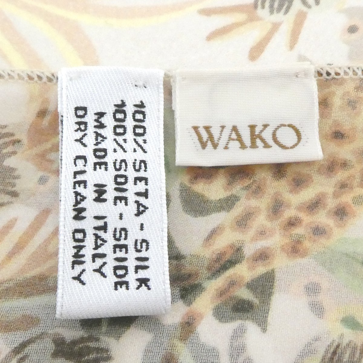 Yahoo!オークション - WAKO 美品 シルクシフォン ストール スカーフ ベ...