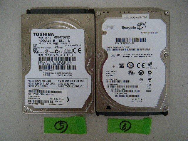 Yahoo!オークション - 東芝 Seagate WD / HDD 650G 2.5インチ 10個セッ...