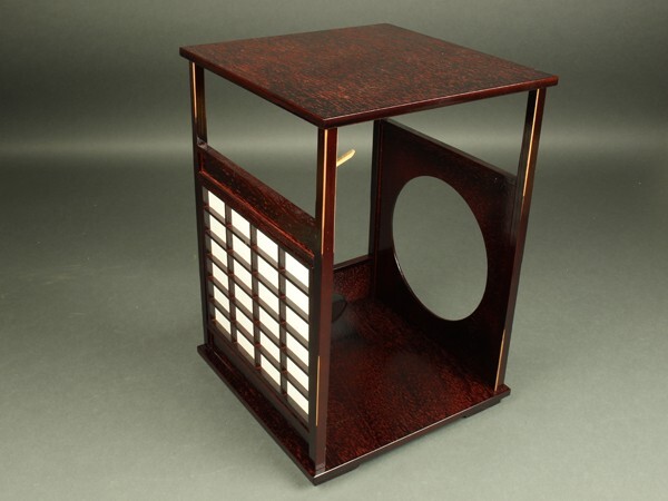 Yahoo!オークション - 【宇】1496 溜塗 吉野棚 棚物 組立式 紙箱 茶道...