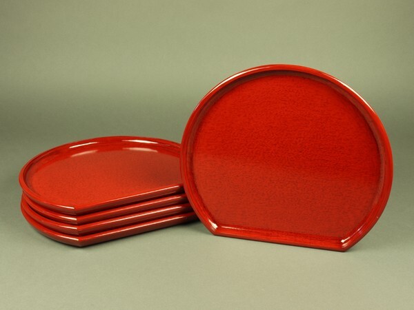 Yahoo!オークション - 【宇】3357 讃岐漆芸 後藤塗 半月盆 懐石膳 五客...