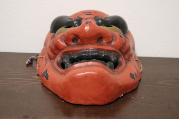 Yahoo!オークション - 古そうな張子の能面 顰 狂言面 神楽面 n705