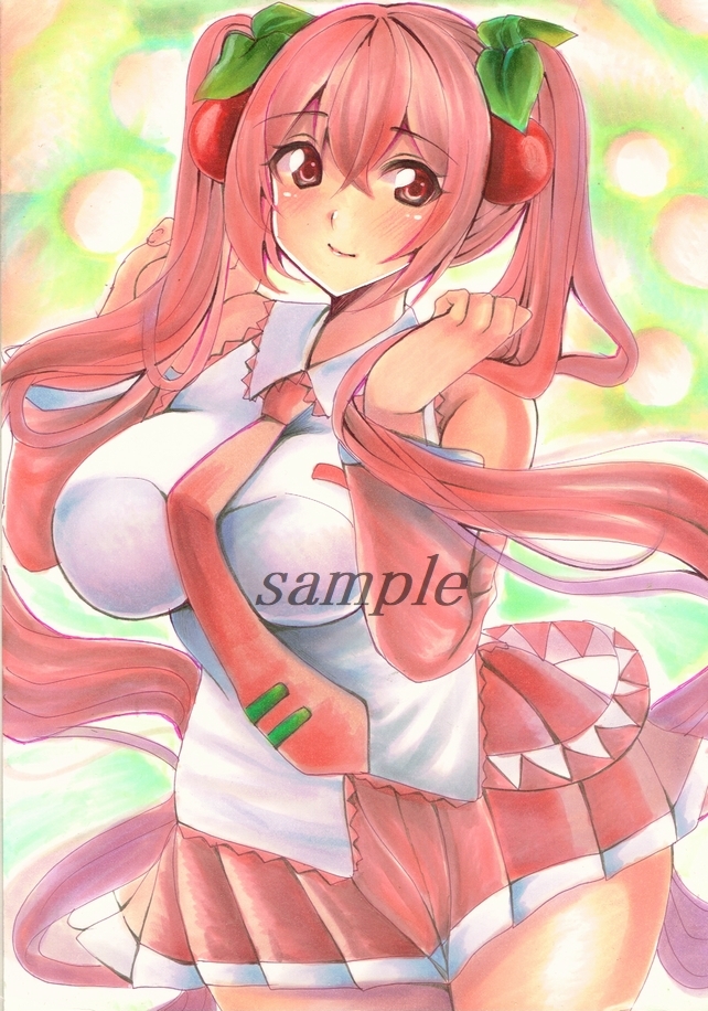 Yahoo!オークション - 1740 同人手描きイラスト【初音ミク】桜ミク A4...