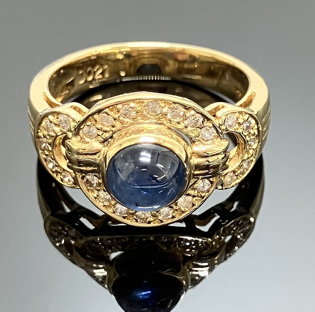 Yahoo!オークション - K18 ゴールド ブルーサファイア1.68ct ダイヤモ...