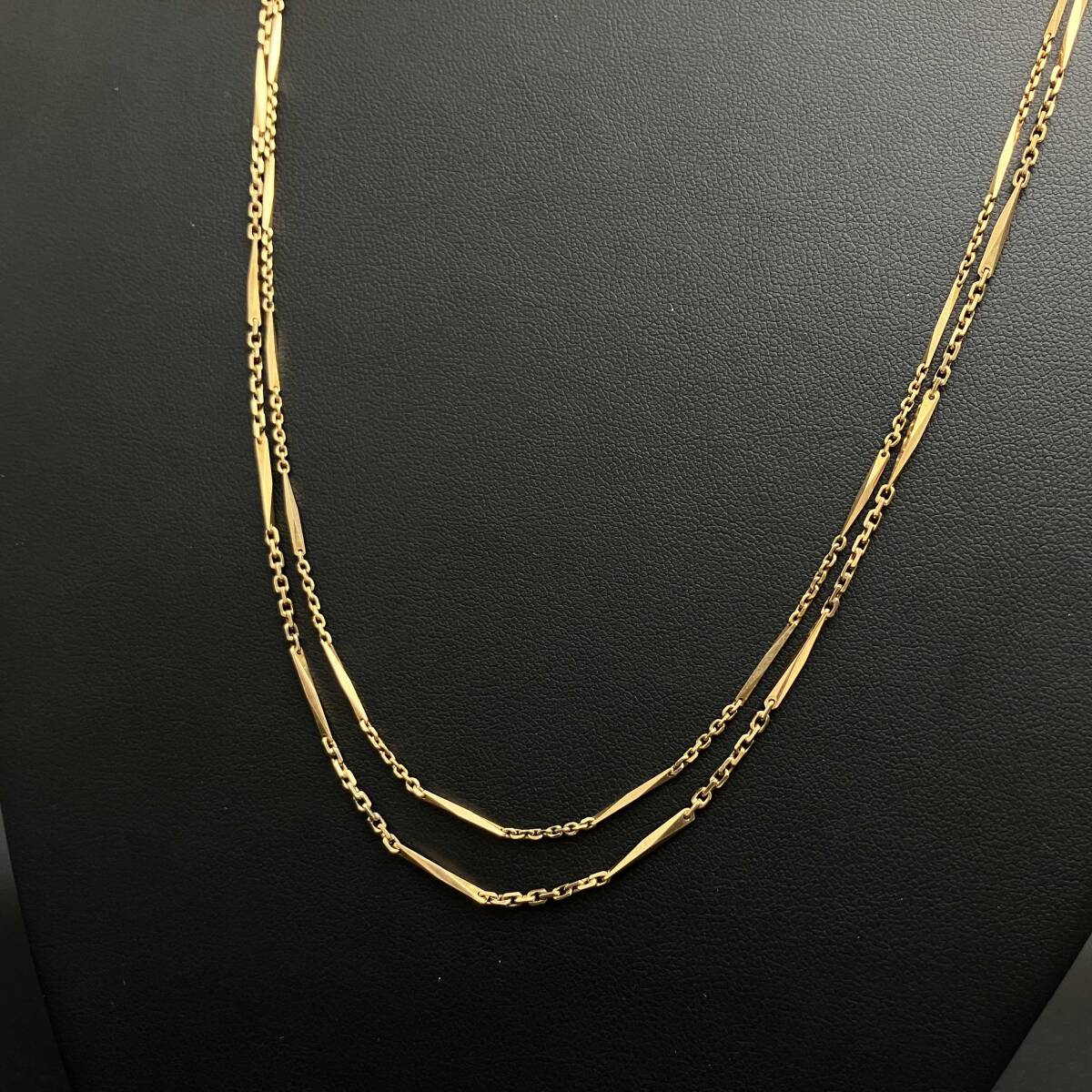 Yahoo!オークション - デザイン ロング チェーン ネックレス K18 70cm ...