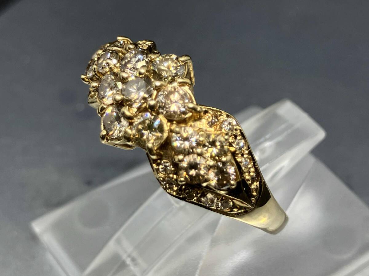 Yahoo!オークション - 仕上済み K18 ダイヤモンド デザインリング 3.8g...