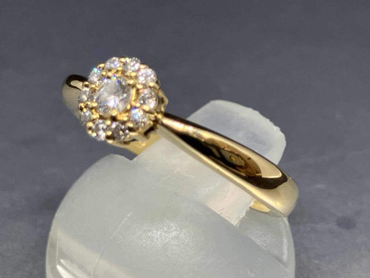 Yahoo!オークション - K18 ダイヤモンド デザインリング 3g 0.2ct 11号...