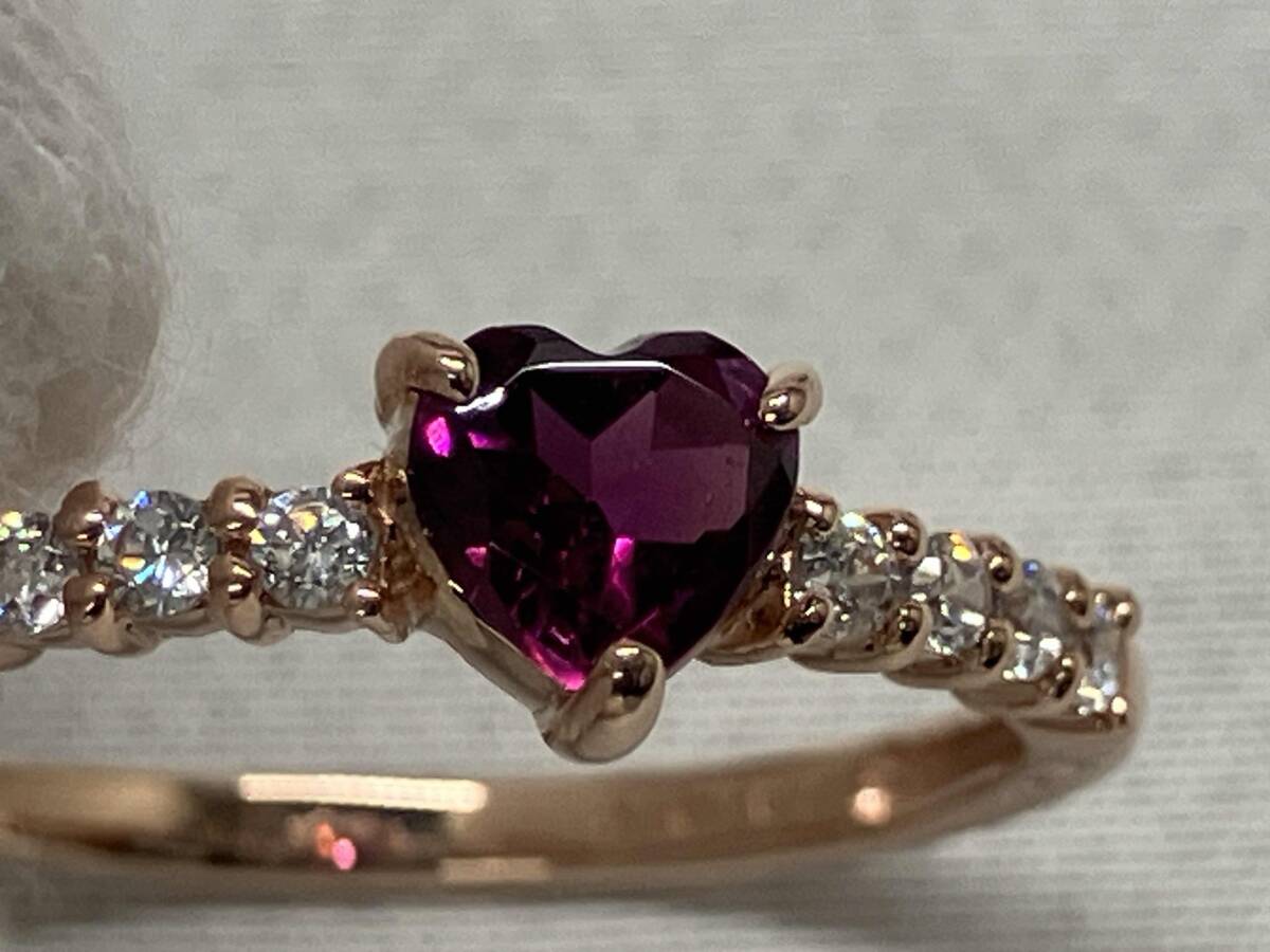 Yahoo!オークション - K10 ＃15 約1.3g リング CZ カラーストーン 赤 ...