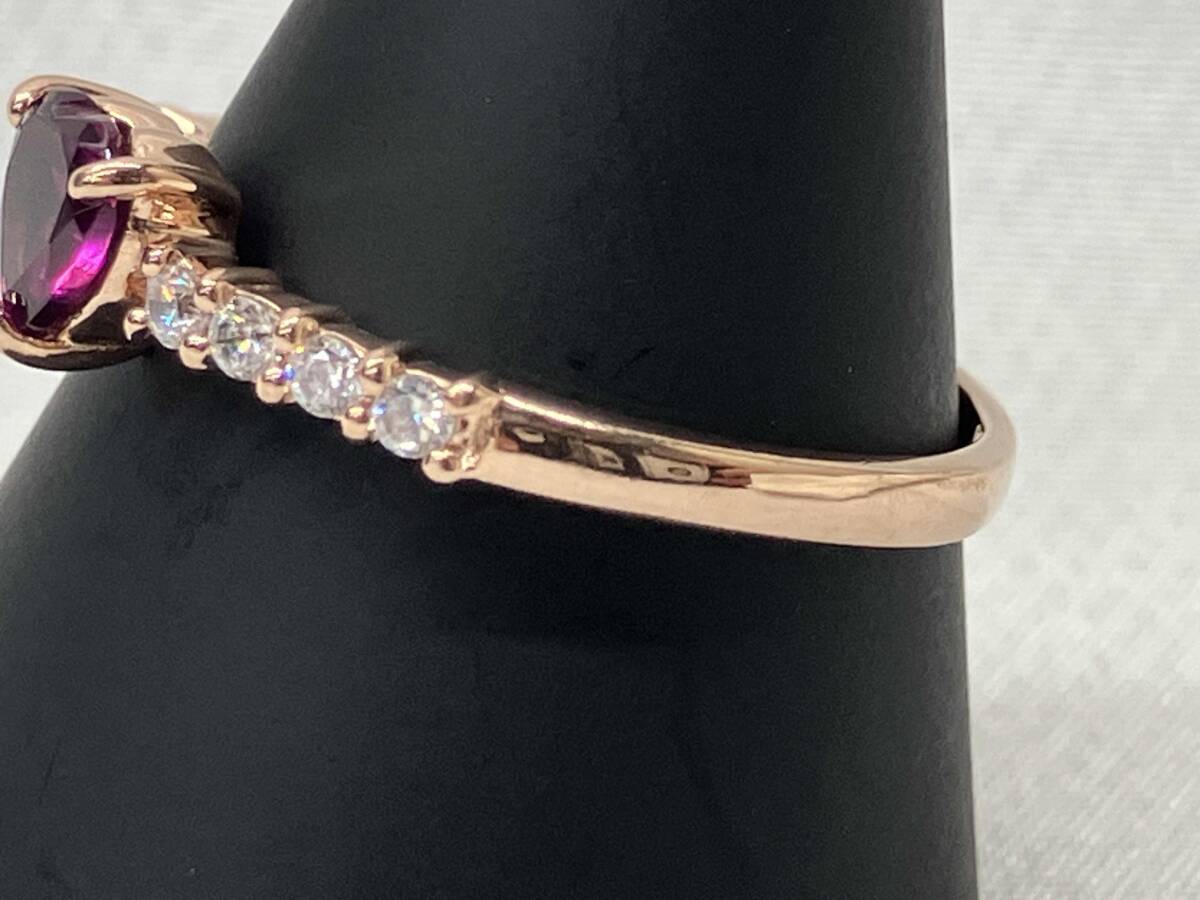 Yahoo!オークション - K10 ＃15 約1.3g リング CZ カラーストーン 赤 ...