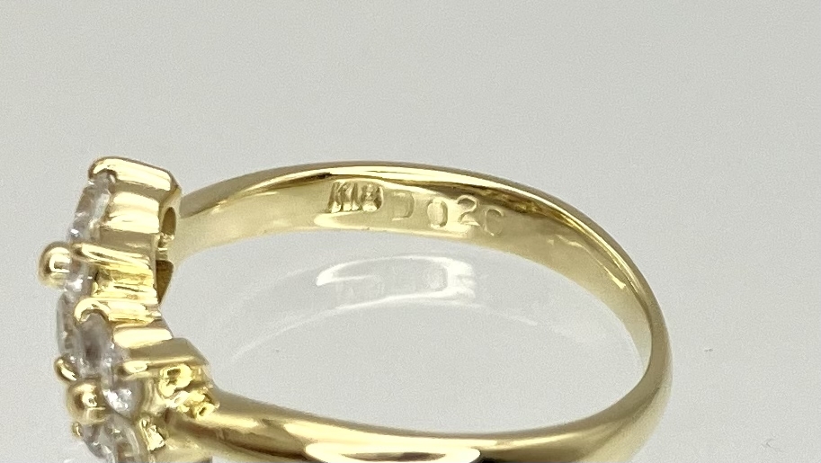 Yahoo!オークション - 【鑑別書付】ダイヤモンド 0.26ct K18 リング 2...
