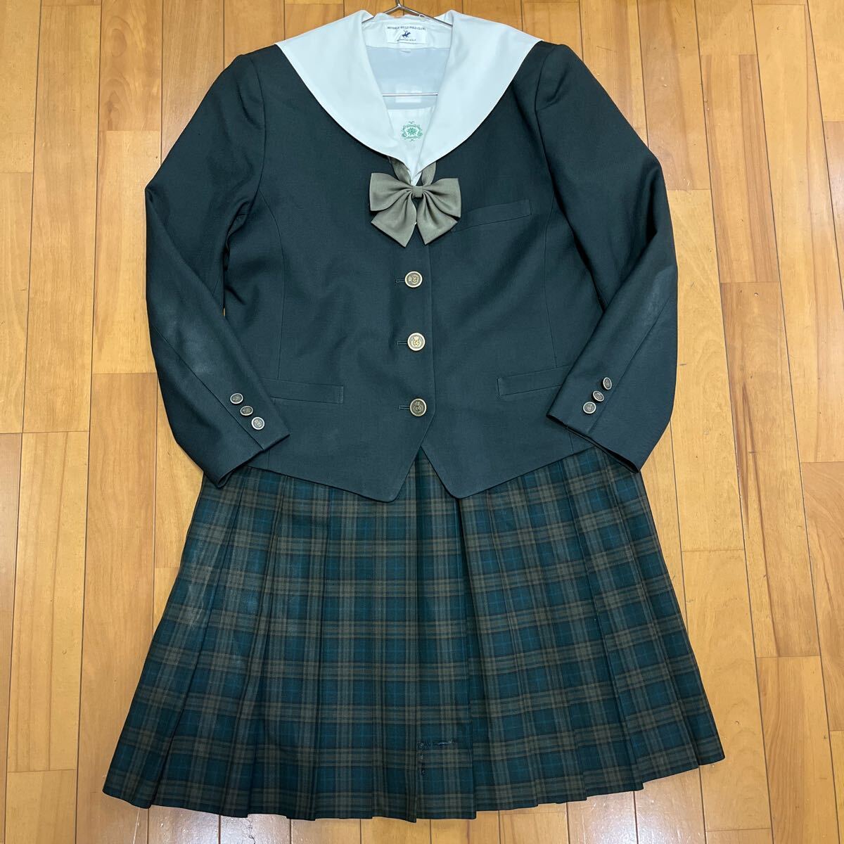 Yahoo!オークション - 7 2 冬 制服 上下セット ブレザー リボン付きブ...