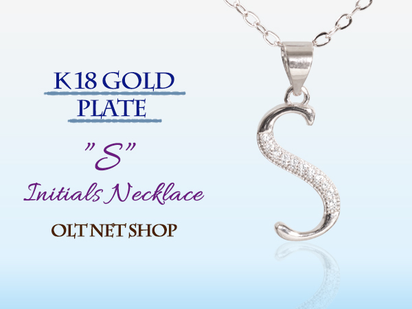 S イニシャル ネックレス レディース シルバー 18金 18kコーティング ホワイトゴールド 英語/ K18GP CZダイヤ S イニシャルネックレス(キュービックジルコニア)｜売買された ...