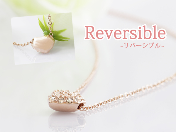 Yahoo!オークション - 新品/ネックレス/18KRGP/ハート/パヴェ/ダイヤ/1...