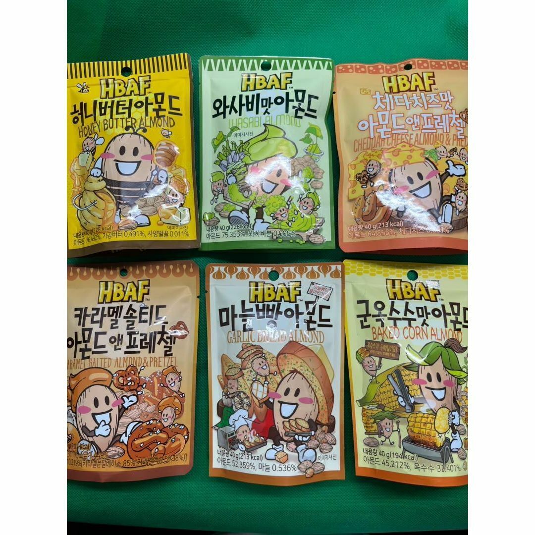 Yahoo!オークション - 【韓国定番6種食べ比べ】HBAF アーモンドスナッ...