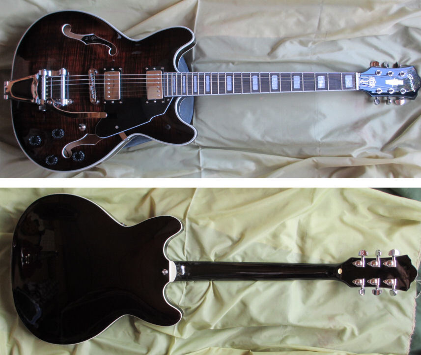 Yahoo!オークション - GROTE 335 style Jazz Electric Guitar with Bi...