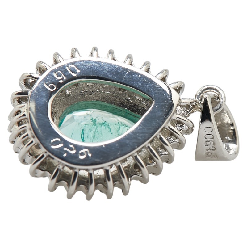 Yahoo!オークション - Pt900 プラチナ エメラルド0.69ct ダイヤ0.26ct ...