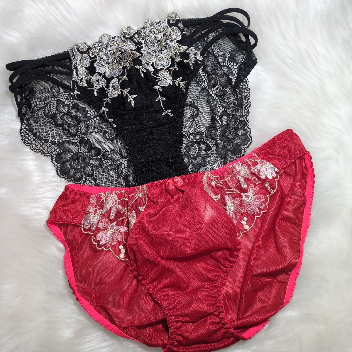 Yahoo!オークション - 3L パンティ Sexy系ブラック ツルツル光沢レッド...