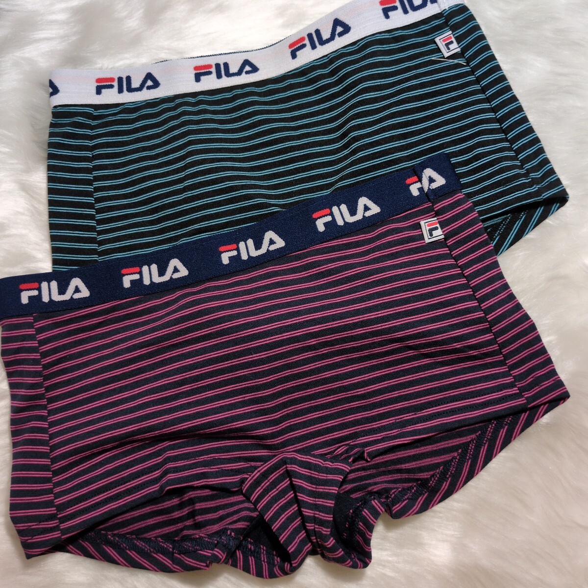 Yahoo!オークション - М FIRA ボクサーショーツ 極細ボーダー柄 2枚セ...